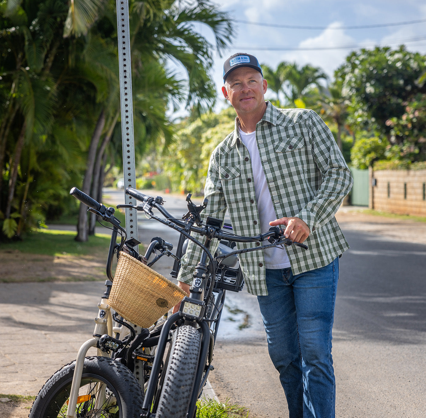Waimea Overshirt Lanikai Green Palaka – Western Aloha